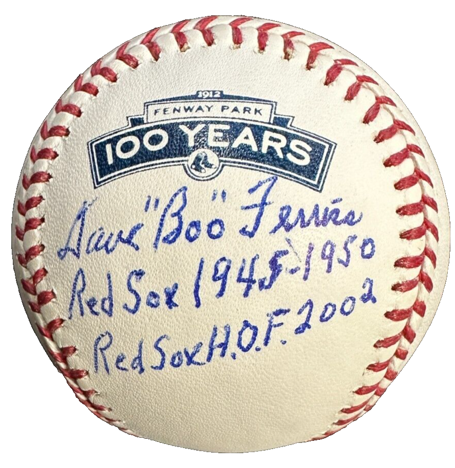 Dave Boo Ferriss Signed Fenway Park 100th Anniversary Ball W/ Red Sox ...