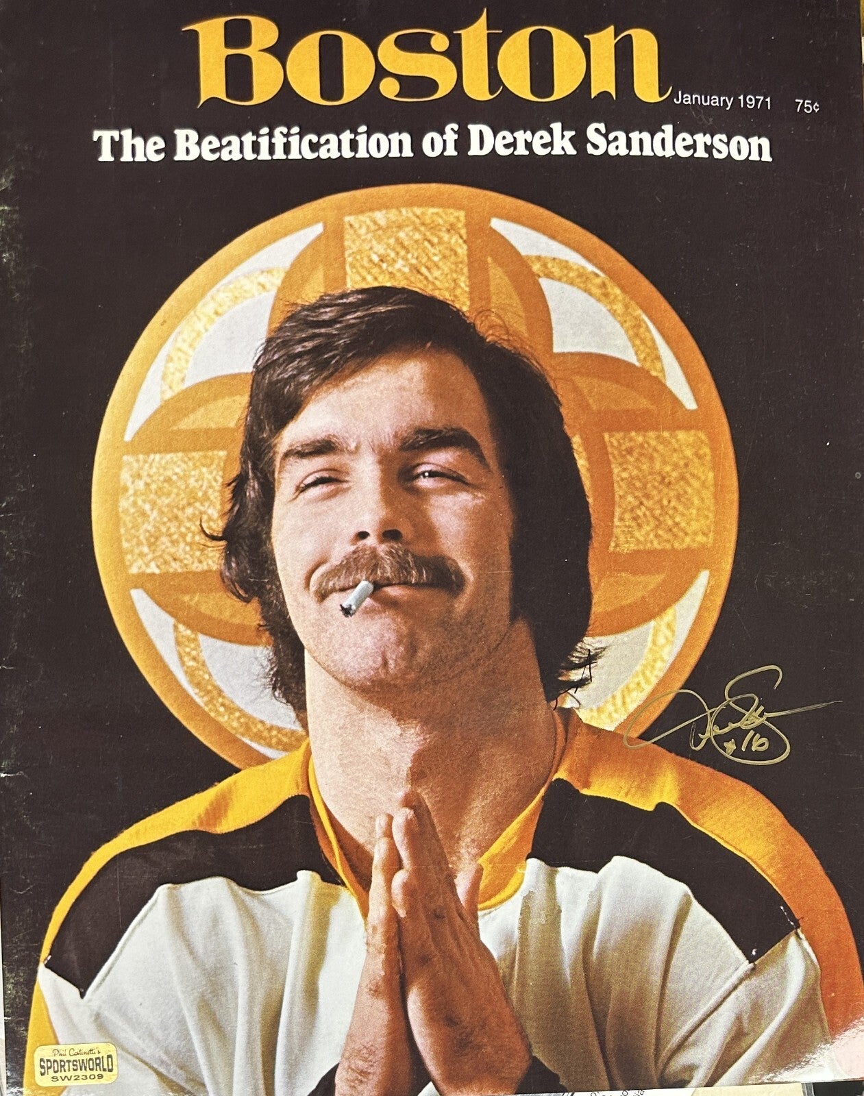 Derek Sanderson Autographed 11x14 1971 Boston Magazine Cover Photo ...