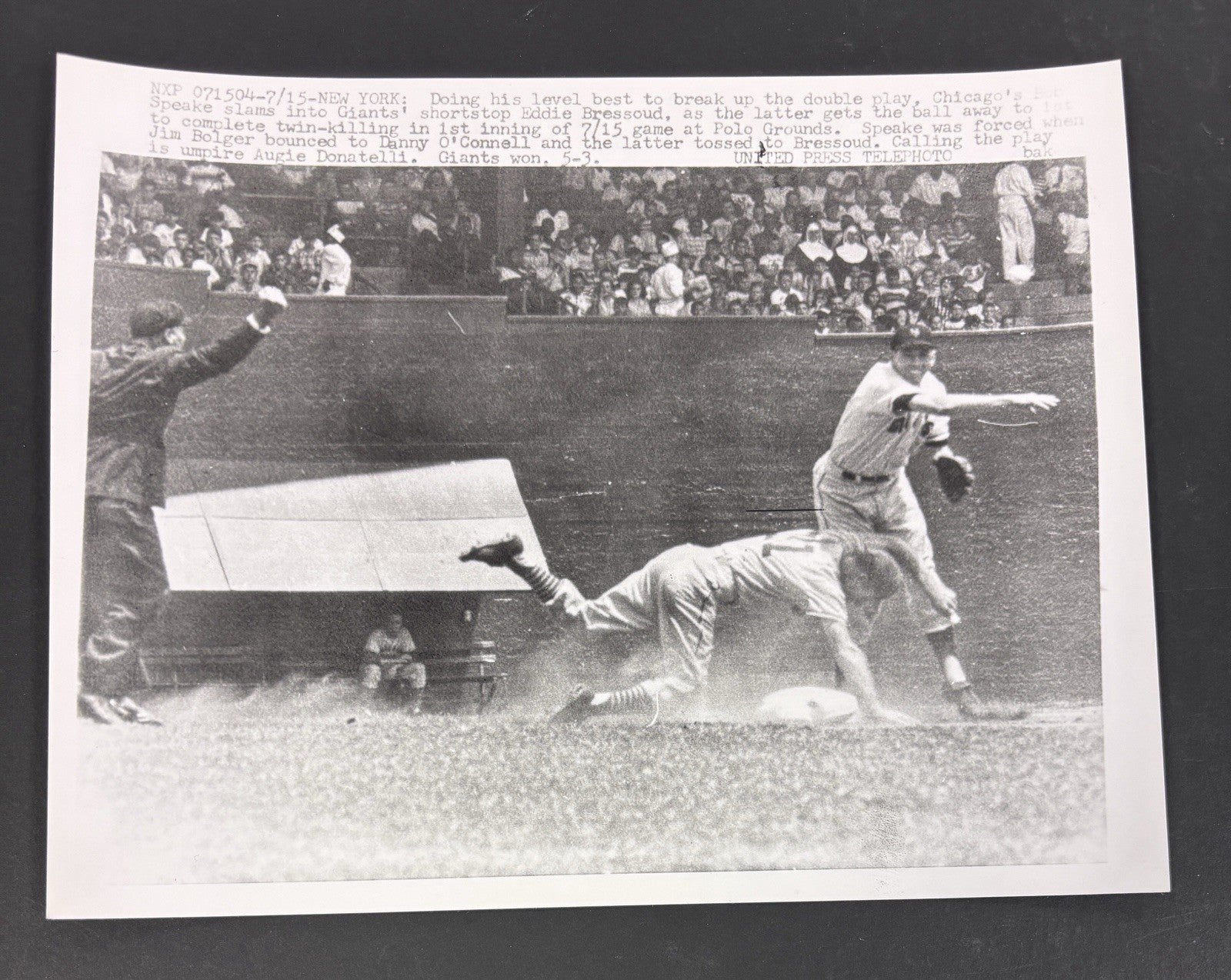 1950’s Original 7x9 Newspaper Wire Photo Bob Speake Eddie Bressoud Gia ...