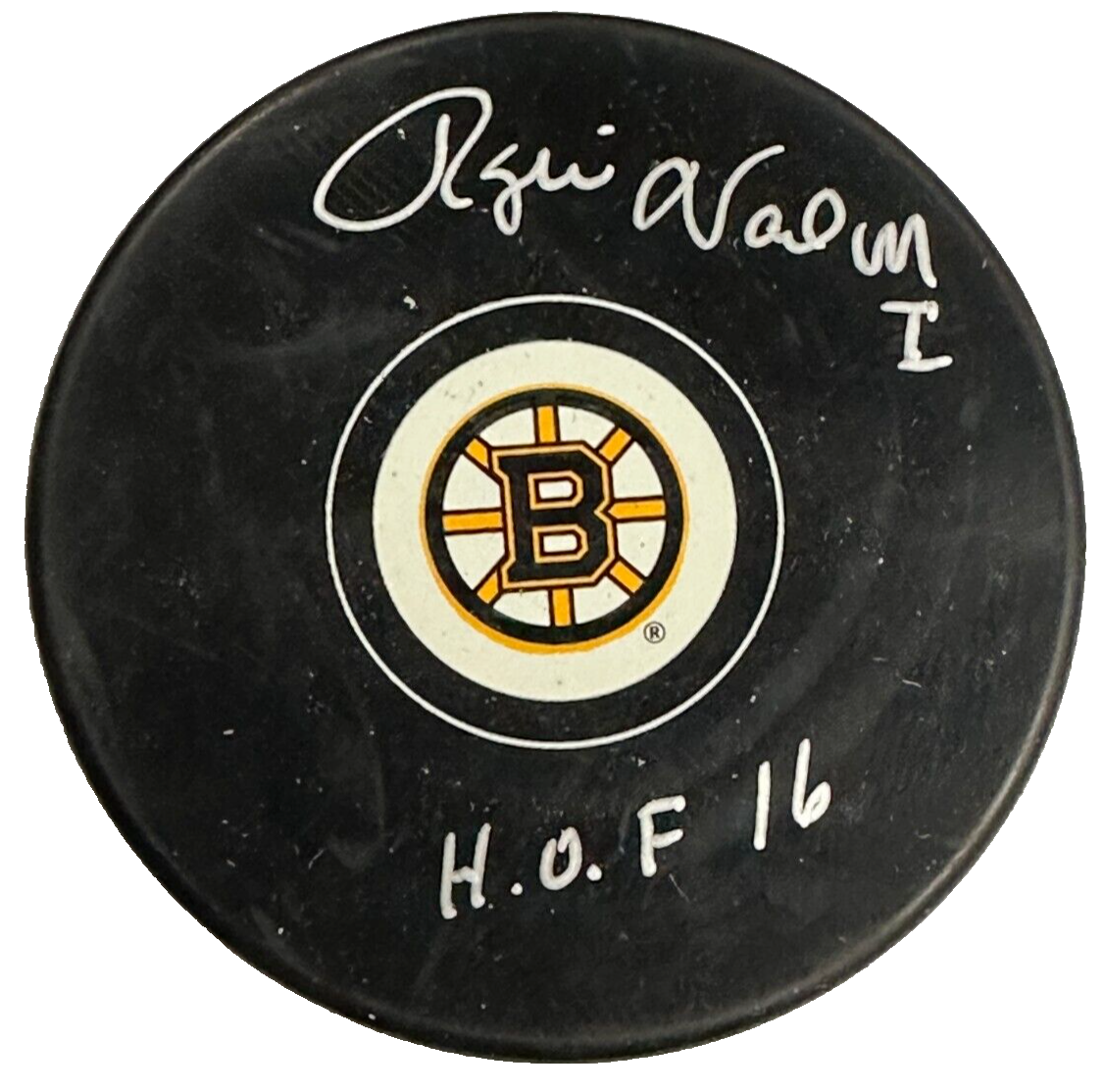 Rogie Vachon Autographed Boston Bruins Hockey Puck W/ HOF 16 BAS – Phil ...