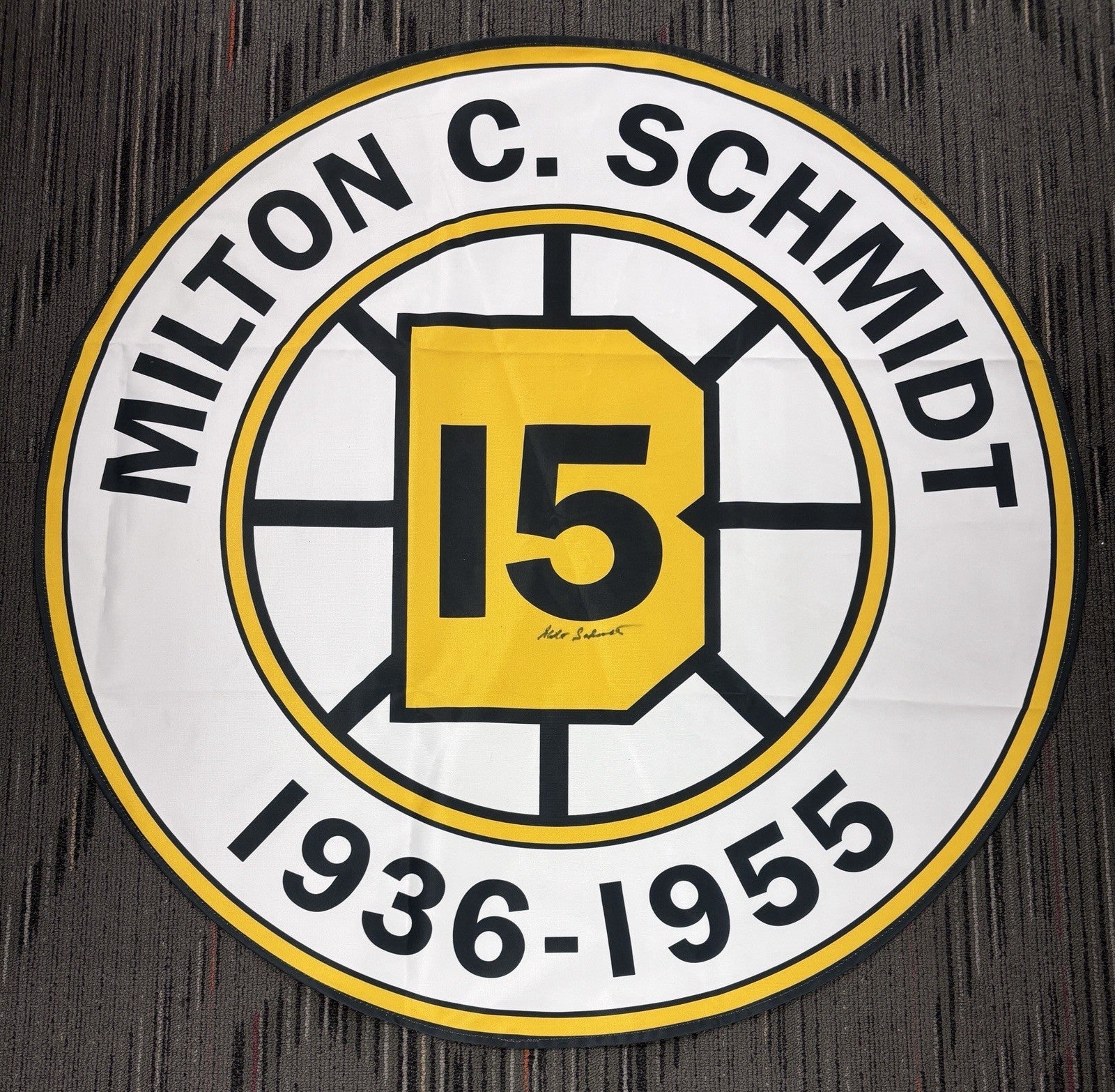 Milt Schmidt Signed 38” Retirement Banner Boston Bruins HOF Sportsworl ...