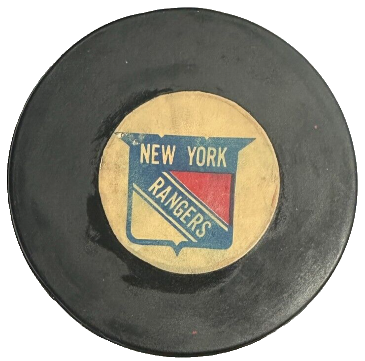 Vintage 1968-74 New York Rangers Art Ross-Converse Game Hockey Puck NH ...